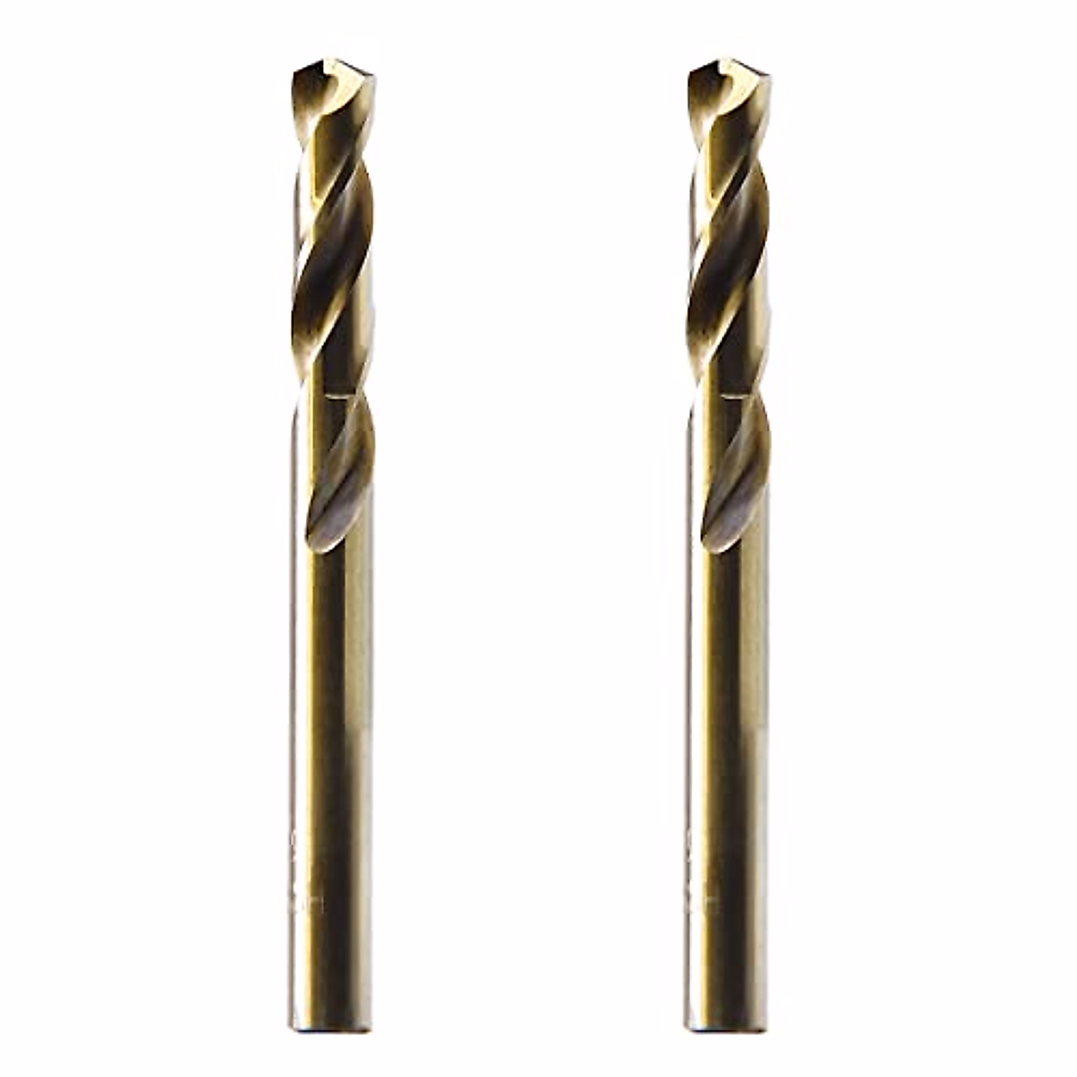 MAXTOOL 11/32" 2pcs Identical Screw Machine Drills HSS M42 Cobalt Twist Stub Drill Bits Fully Ground Golden Straight Shank Short Drills; SMF42G10R22P2