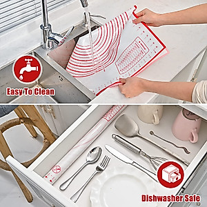 Large Silicone Baking Mat, 16" x 24" Pastry Mat Baking Mats Silicone for Rolling Out Dough Non Slip, Dough Mat Pie Crust Rolling Mat Fondant Mat Oven Liner with Measurement