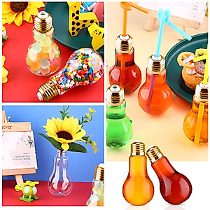 Potchen 72 Pieces Plastic Bulb Jar Light Bulb Shaped Acrylic Candy Boxes 3.4 oz Fillable Plastic Light Bulbs for Crafts Light Bulb Gift Lightbulb Candy Containers for Party Favors Supplies (Gold Lid)