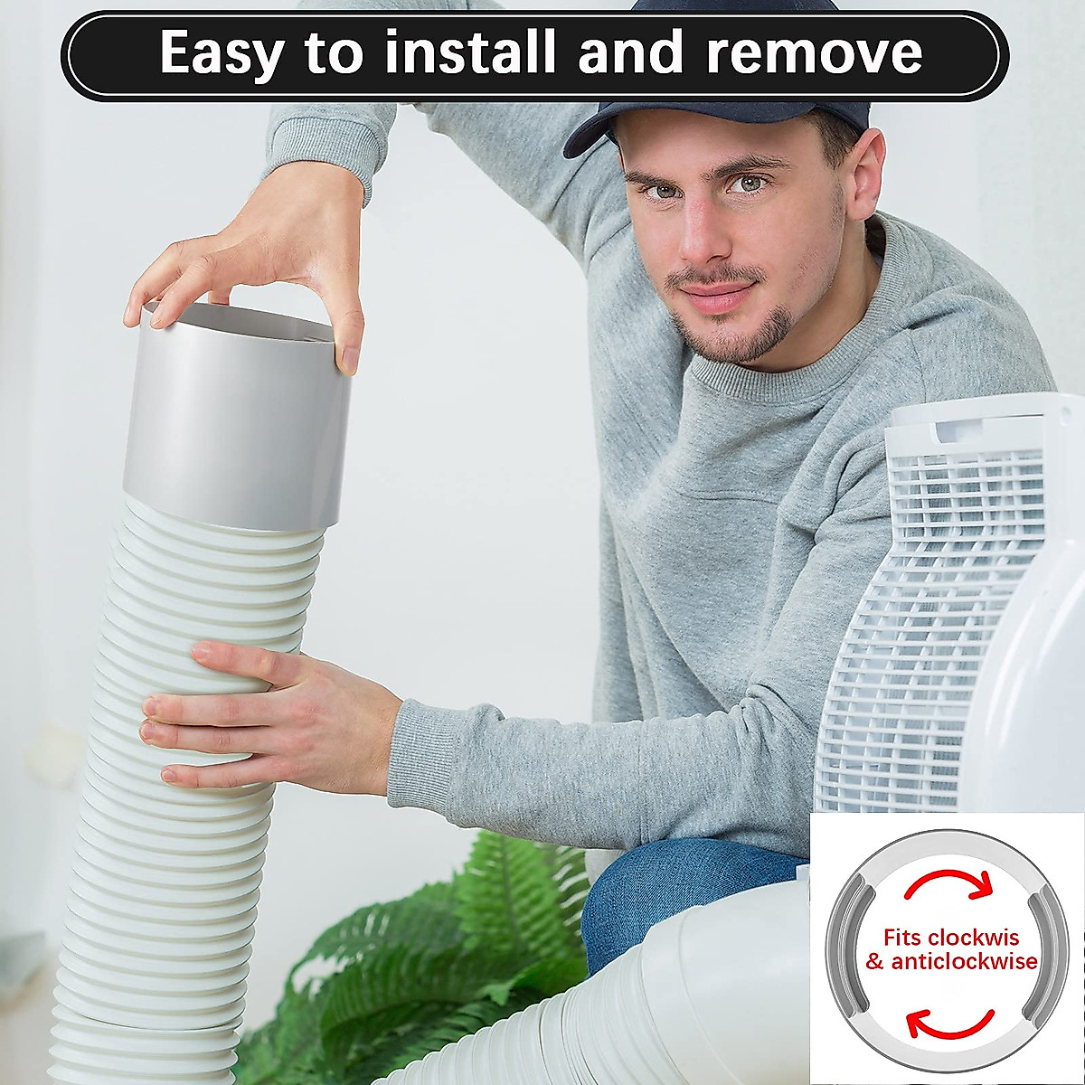 5 Inch Portable Air Conditioner Exhaust Hose Coupler Connector Exhaust Tube Connector Conditioner Round Air Exhaust Tube for Portable Air Conditioner