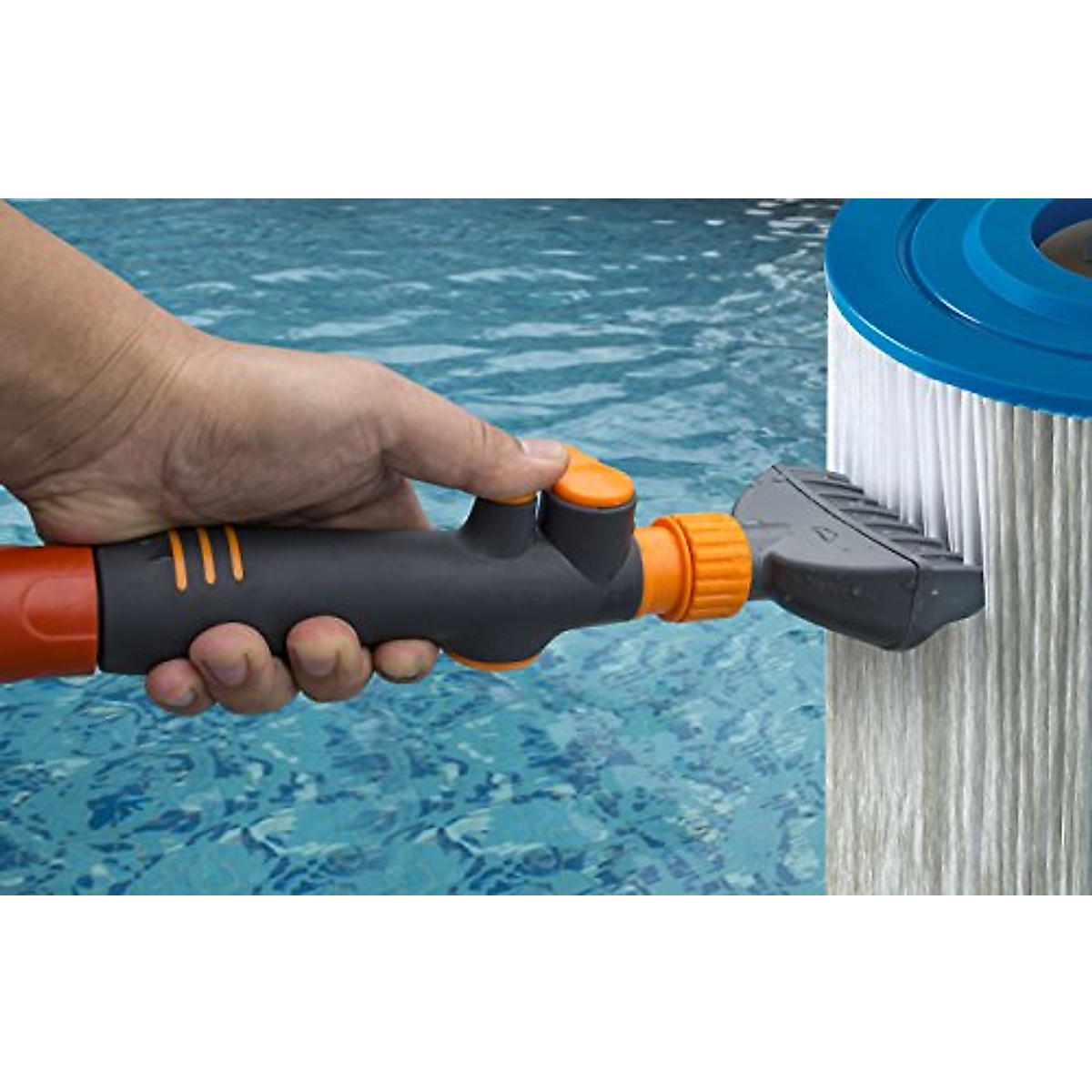 Aquatix Pro Premium Pool & Spa Filter Cartridge Cleaner, Removes Debris & Dirt from Pool Filters in Seconds, Heavy Duty & Durable Pool Cartridge Filter Cleaner, for a Clean Flow of Water Today! (1)