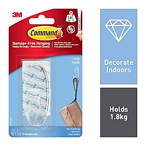 Command 17093CLRES Large Clear Strips Hook