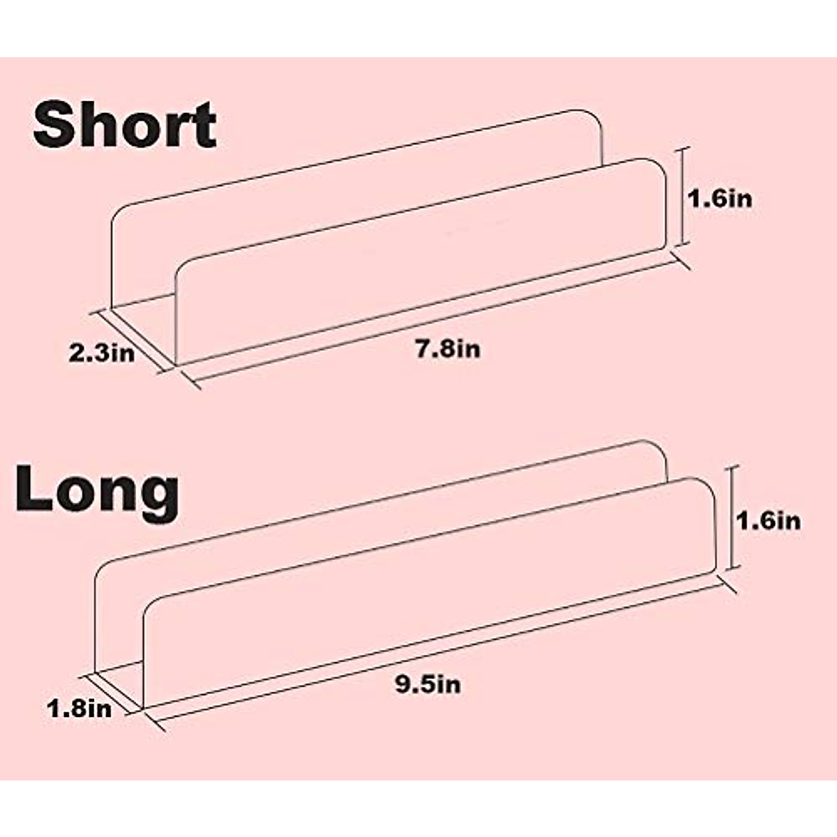 Goeielewe Rectangle Cookie Cutters Long Non-stick Carbon Steel Cookie Mold U Shape Biscuit Cake Bread Mold Cookies Model Baguette Mould for Baking (Long section: 9.5"x1.8"x1.6")