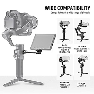 NEEWER Adjustable Field Monitor Mount, 360° Rotating Camera Monitor Mount with 1/4 Inch Thread, Compatible with DJI RS4 Pro RS3 RS2 RSC2 ZHIYUN Crane 2S Crane 3 3S WEEBILL-S MOZA Gimbals, GA005