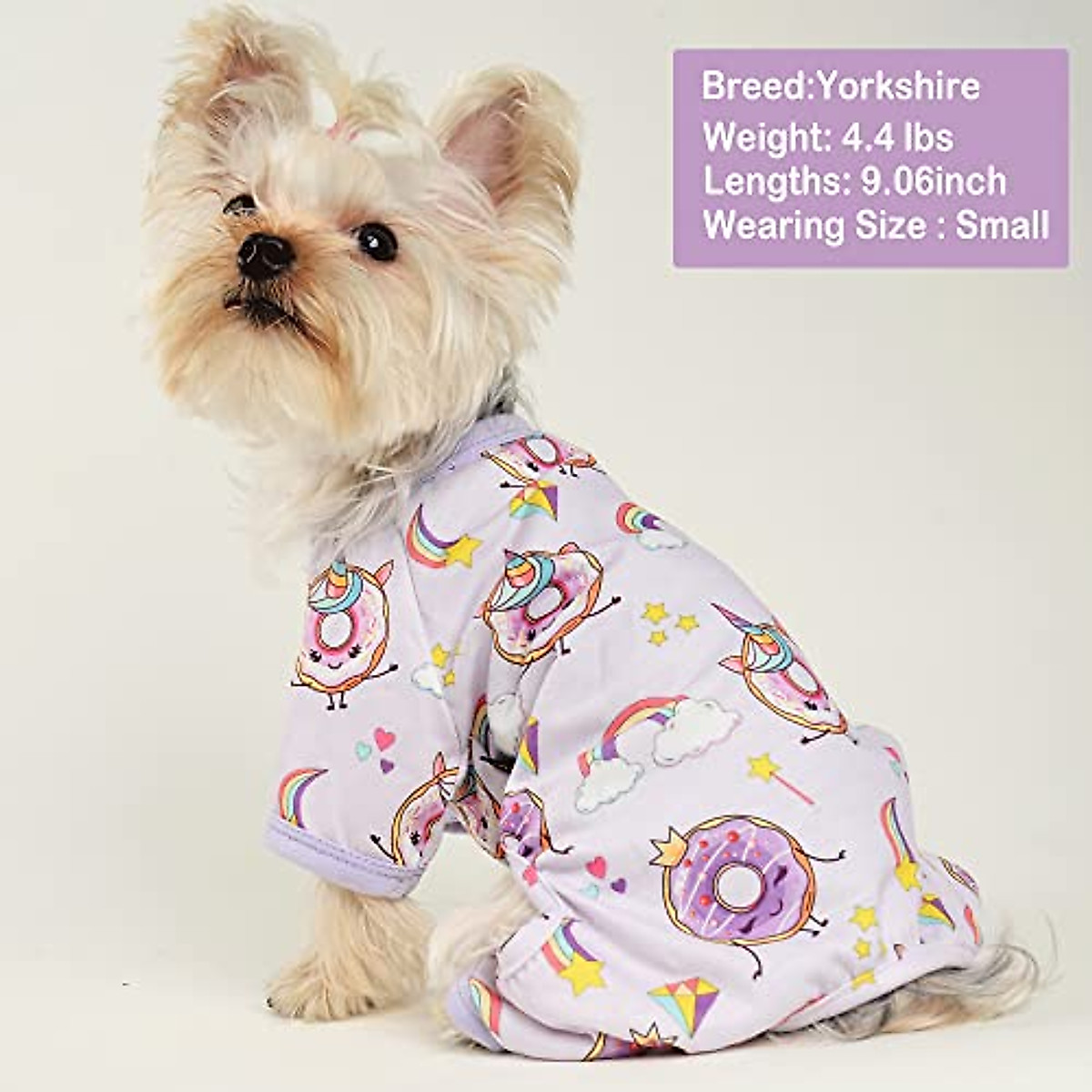 Dog Pajamas Donut Soft Doggie Onesies Puppy Apparel Pet Clothes Cat Pjs for Small Dog Girl Summer Spring