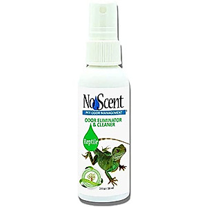 No Scent Reptile Tank Cleaner Spray & Pet Odor Management for Bearded Dragon, Turtle, Lizard Terrarium Freshener (2 Fl Oz / 59 mL)