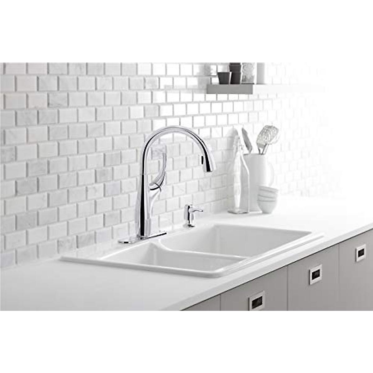 Kohler K-R72511-SD-CP Mazz Kitchen Sink Faucet, Polished Chrome
