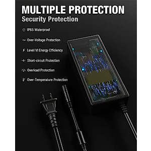 stio 4 Prong Charger for Ninebot S/S-MAX/Mini PRO/Mini lite, 63V 2A Power Supply Compatible with Ninebot by Segway Go Kart Kit,Gokart PRO 4 Pin Notched Connector Lithium Battery Charger Power Adapter