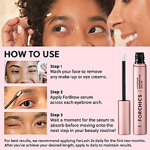 ForChics ForBrow Eyebrow Growth Serum For Thicker Brows - Natural & Organic Conditioner For Fuller and Thick Eyebrows | Vegan & Cruelty-Free Formula | New Innovative Peptides - [0.10 fl. oz/ 3ml]