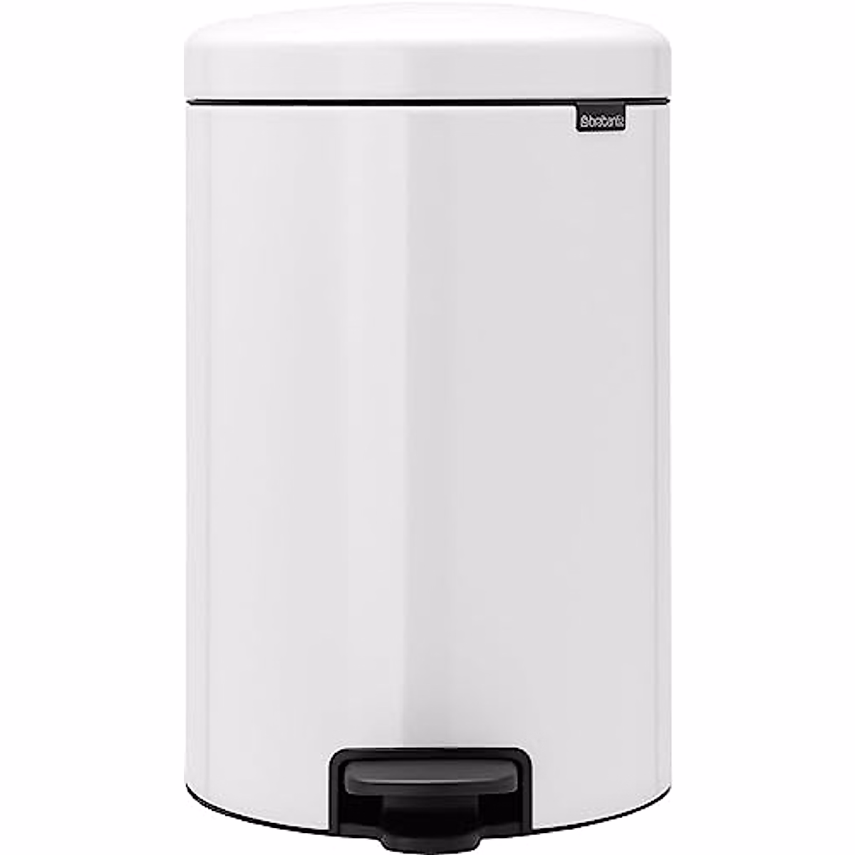 Brabantia New Icon Step Trash Can (5.3 Gal/White) Soft Closing Kitchen Garbage/Recycling Can with Removable Bucket