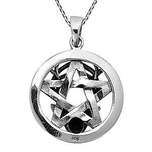 AeraVida Wiccan Stag Star Celtic .925 Sterling Silver Pendant Necklace