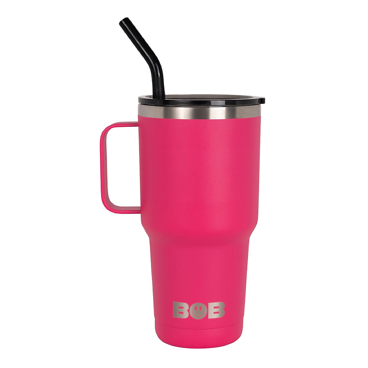 BOB THE COOLER CO 30Oz Heavy Duty Double Wall Vacuum Insulated Tumbler with Straw and Handle, Made of Stainless Steel, Great for Travel, Beach, & More
