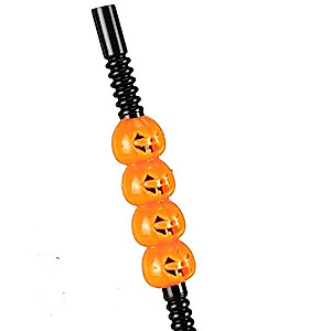 BinaryABC Halloween Pumpkin Straws,Halloween Party Straws,Halloween Drinking Straws,Halloween Party Favors Decorations Supplies,Pack of 5(Random Style)