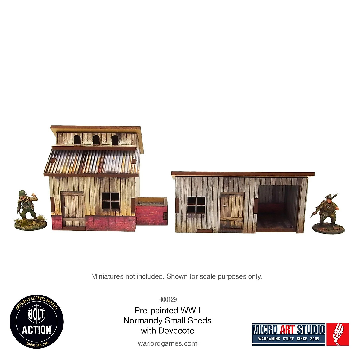 Micro Art Studio: WW2 Normandy Small Sheds with Dovecote HDF Prepainted Terrain