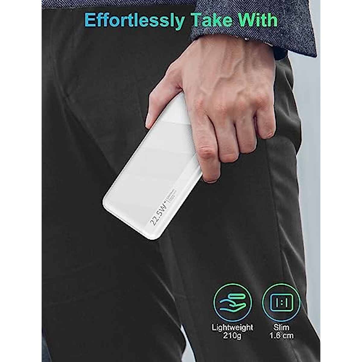 MOSKIZ Portable Charger 2 Pack, 10000mAh Power Bank Fast Charging USB C 20W, Battery Pack for iPhone, Android Cell Phone, Tablet, Lightweight Slim External Charger for Camping, Hiking, Travel