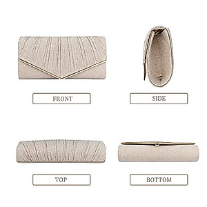 BWKUNOLF Clutch Purse Envelope Clutch Purses Evening Bag Evening Purses Clutches,Women Handbags Shoulder Bag Crossbody Bags for Formal Wedding Party Prom Banquet (Gold)