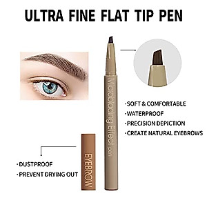 MAKETOPYZN Liquid Eyebrow Pen, Long-Lasting Microblading Effect Pencil, Quick Drying Waterproof Smudge-proof Eyebrow Makeup(Brown)