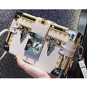 Nite closet Small Purse Gothic Lolita Vintage Satchel Women PU Leather Shoulder Bag (White)