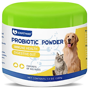 Pet Probiotics Active Peptide Powder Supplement for Dogs & Cats of All Ages with Immunoglobulin,Saccharomyces Boulardii & Bacillus Subtilis – Supports Immune & Digestive Health (200g/7.4 oz)