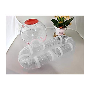 WishLotus Hamster Tubes, Adventure External Pipe Set Transparent MaterialHamster Cage & Accessories Hamster Toys to Expand Space DIY Creative Connection Tunnel Track Rat Toy (White)