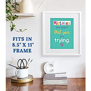 Carson Dellosa 12-Piece Growth Mindset 8.5"x 11” Positive Quote Wall Poster Set, Motivational Posters for Classroom Bulletin Board, Inspirational Wall Decor, Classroom Decoration