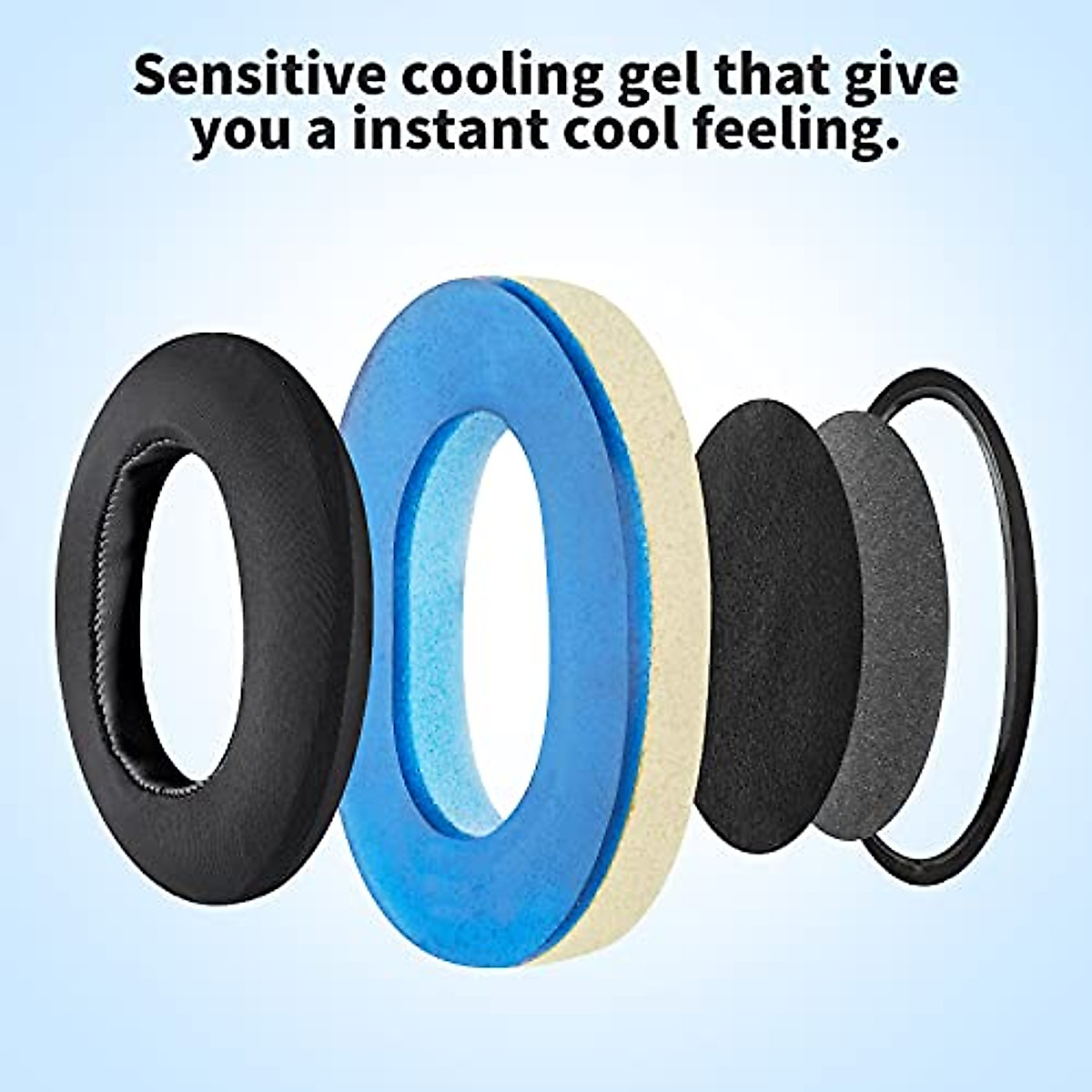 Instant-Chill Krone Kalpasmos Cooling-Gel Replacement Earpads for Turtle Beach Stealth 700/600/520,Audio Technica Replacement Earpads for ATH-M50X/M40X/M30X & More, Cushion Replace for Headphones