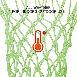 Glow in The Dark Basketball Net - Heavy Duty Outdoor Replacement Net for Basketball Hoops, Nylon Light-Up Hoop Net for Indoor and Outdoor Play, Durable Basketball Goal Net for Kids and Adults (1PCS)