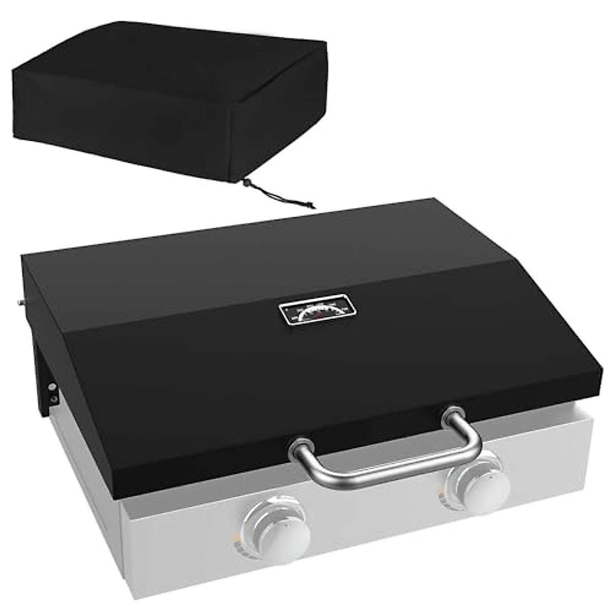 New Upgraded Hinged Lid with Grill Cover for Blackstone 22 inch Tabletop Griddle, Griddle Hood Lid with Waterproof Grill Cover for 22" Blackstone Grill