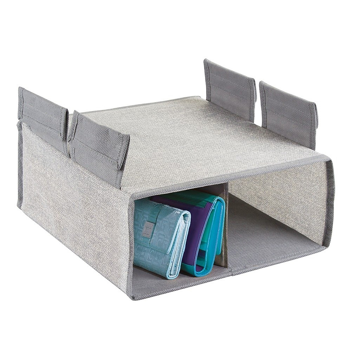 InterDesign Aldo Fabric Hanging Closet Storage Organizer, 2 Compartments