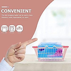 NUOBESTY Mini Shopping Basket Metal Wire Gathering Baskets with Handle Table Top Storage Bins Makeup Organizer for Cosmetic Snacks Display