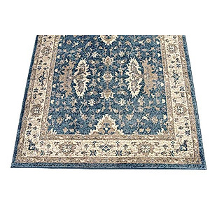 Unique Loom Salzburg Collection Classic Traditional Medallion Design Oriental Inspired Area Rug, 4' 0" x 4' 0", Blue/Beige