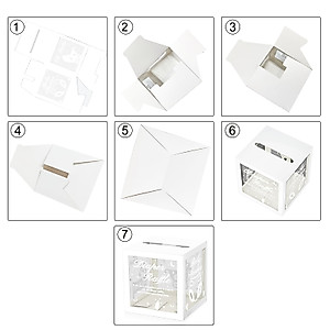 QISOLIY 50 Pieces Diaper Raffle Tickets with Box Baby Shower Game Invitations Diaper Raffle Cards Diaper Raffle Box Set for Baby Shower Gender Reveal Party Supplies Card Box (Clear White)