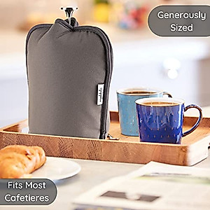Muldale French Press Cozy Cover - Designed to Keep your Coffee Pot Insulated - Easy to Use Coffee Warmer Jacket - Cafetiere Cosy Accessories for Multiple Sizes in Charcoal Grey