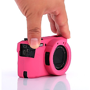 G7X Mark II G7X Removable Lens Cover Silicone Cover Rubber Soft Camera Case Cover for Canon PowerShot G7X II G7X (Rosered)