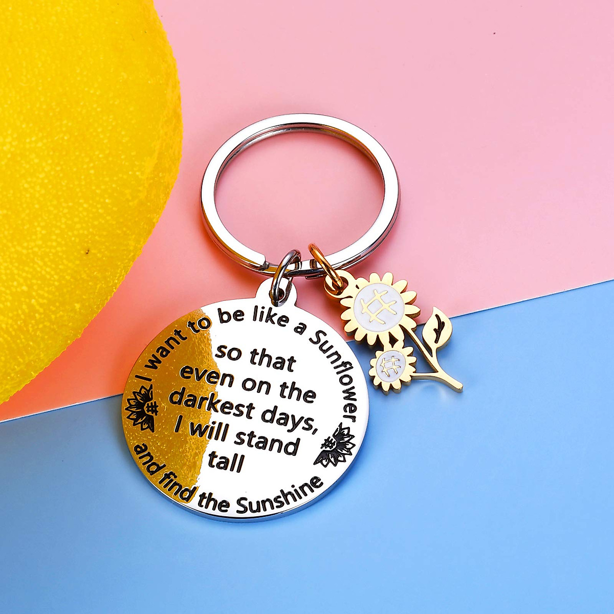 Sunflower Gifts for Women Sunflower Keychain Inspirational Bulk Gifts Birthday Christmas Sweet Graduation Floral Gifts for Adult Teen Girls Daughter Back to School Come of Age Gifts Friendship Present