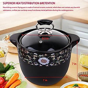 Stock Pot with Lid 5 Quart Cooking Pot Ceramic Soup Pot Ename Pots Used for Gas Cookers and Ovens Large Pot, PFAS-Free Kitchen Stockpot