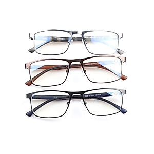 Lcbestbro 3 Pack Business Blue light Blocking Reading Glasses for Men, 2.0 Metal Readers
