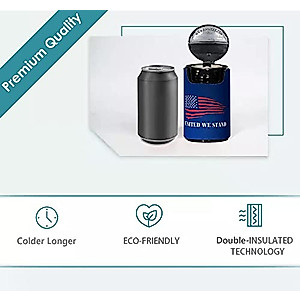 Kanzee Can Cooler Sleeves, Insulated Beer Can Sleeve Covers Easy-On Can Cooler Set of 2 - Assorted Color, Machine Washable, Durable, Stitched Fabric Drink at Good Temperature, Blue and Black 12oz