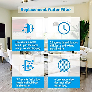 USEAMIE Humidifier Replacement Filters for Levoit Capture Fine Particles in Water Tank, Compatible with Dual150, Dual200S, Classic300(S), LV600S, 12 Pack, White