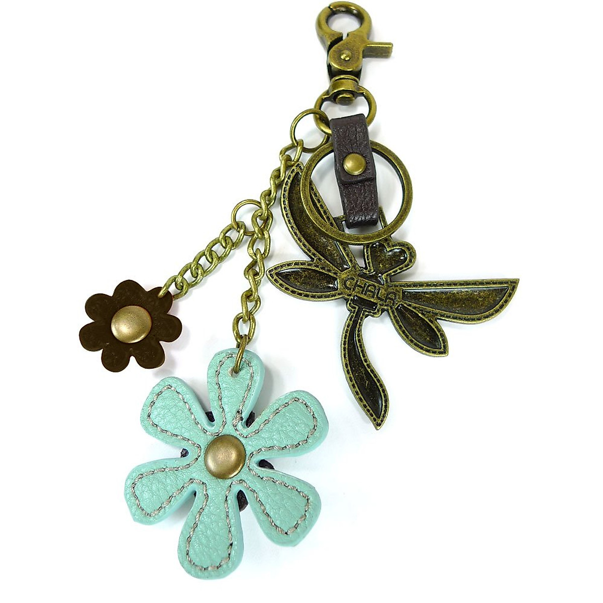 Chala Small Crossbody Phone Purse | SOFT Vegan Leather SWING Bag in Navy Blue Color (Dragonfly with Teal Flower)