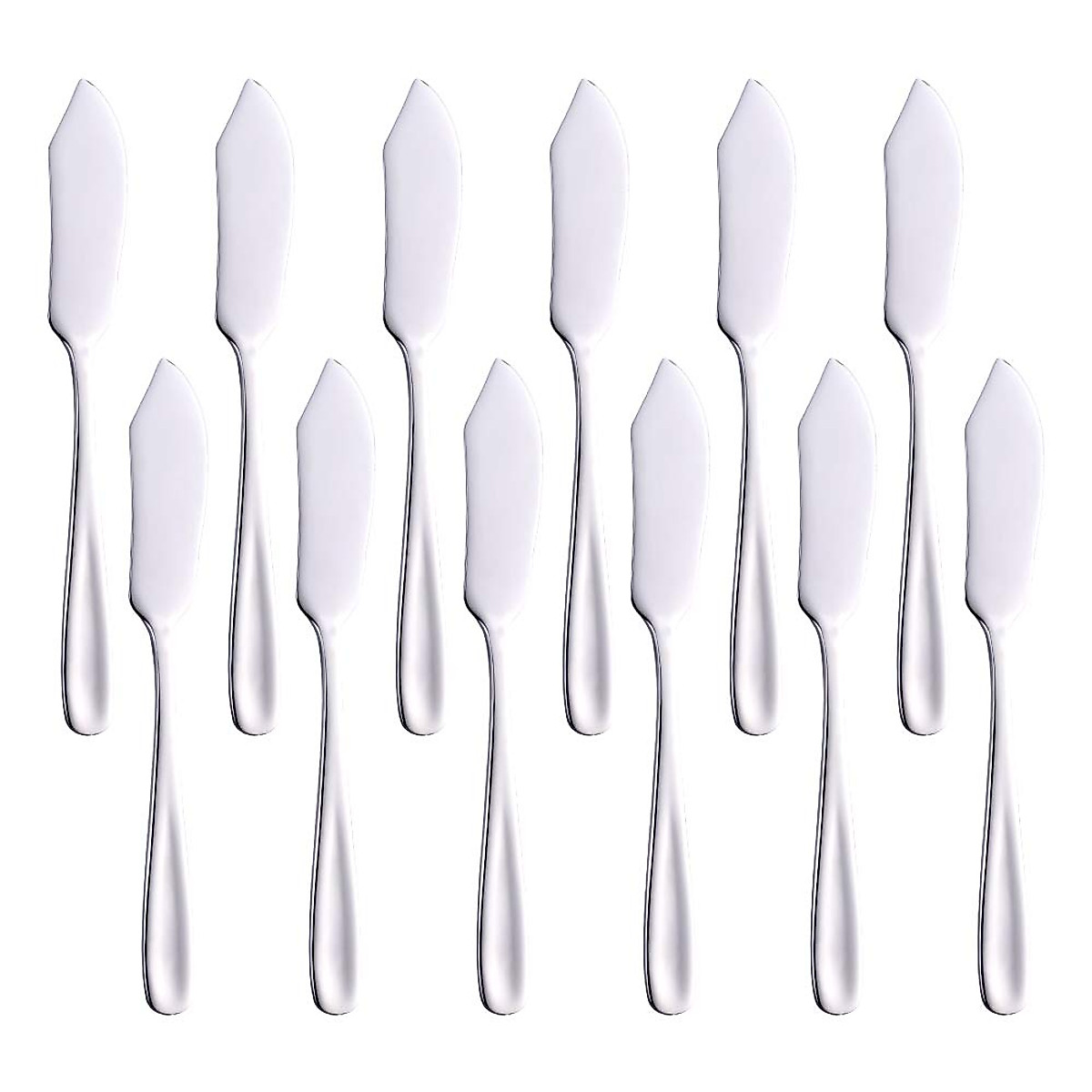 Butter Knives Set of 12 Cheese Spreaders BUY&USE 6.1-Inch 18/10 Stainless Steel Silver Kitchen Knives for Butter Sandwich Cheese, Mirror Polish