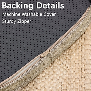 Shinnwa Chair Cushions for Dining Chairs Non Slip Kitchen Chair Seat Pads and Cushions with Ties U Shaped Wooden Chair Pads 16 x 16.5 inches Beige