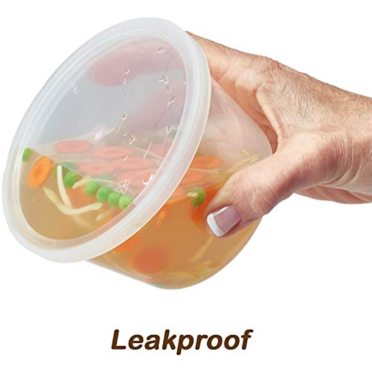 DuraHome - Deli Containers with Lids Leakproof - 40 Pack BPA-Free Plastic Microwaveable Clear Food Storage Container Premium Heavy-Duty Quality, Freezer & Dishwasher Safe (16 oz.)