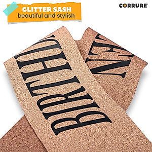 CORRURE 'Birthday Queen' Sash Glitter with Black Foil - Rose Gold Glitter Happy Birthday Sash for Women - Party Favors Supplies and Decorations for Sweet 16, 18th 21st 30th 40th or Any Bday Party