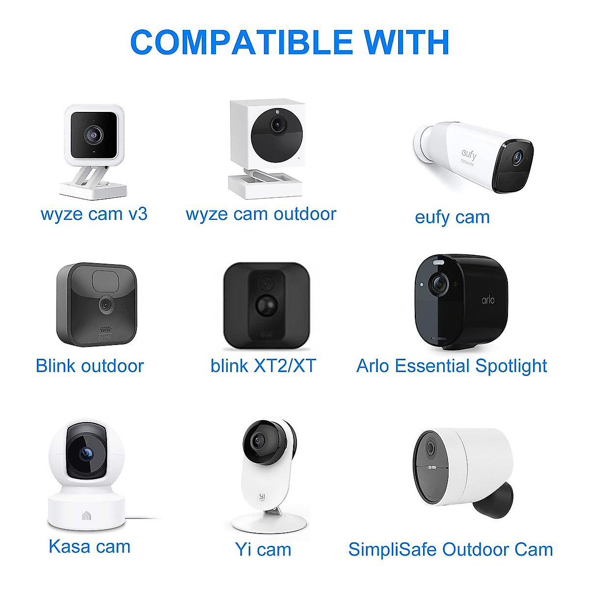 30FT Flat Power Extension Cable Compatible with Wyze Cam v3/v4/OG/v3 Pro, Blink Mini, KasaCam Indoor, Blink Mini Pan, SimpliSafe, Eufy, Charging Power Cord for Security Camera