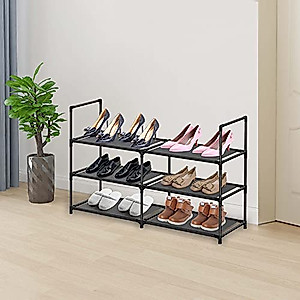 Abincee Shoe Rack Stackable Shoe Organizer Storage 12-16 Pairs Shoe Shelf for entryway Closet Hallway (4-Tier)