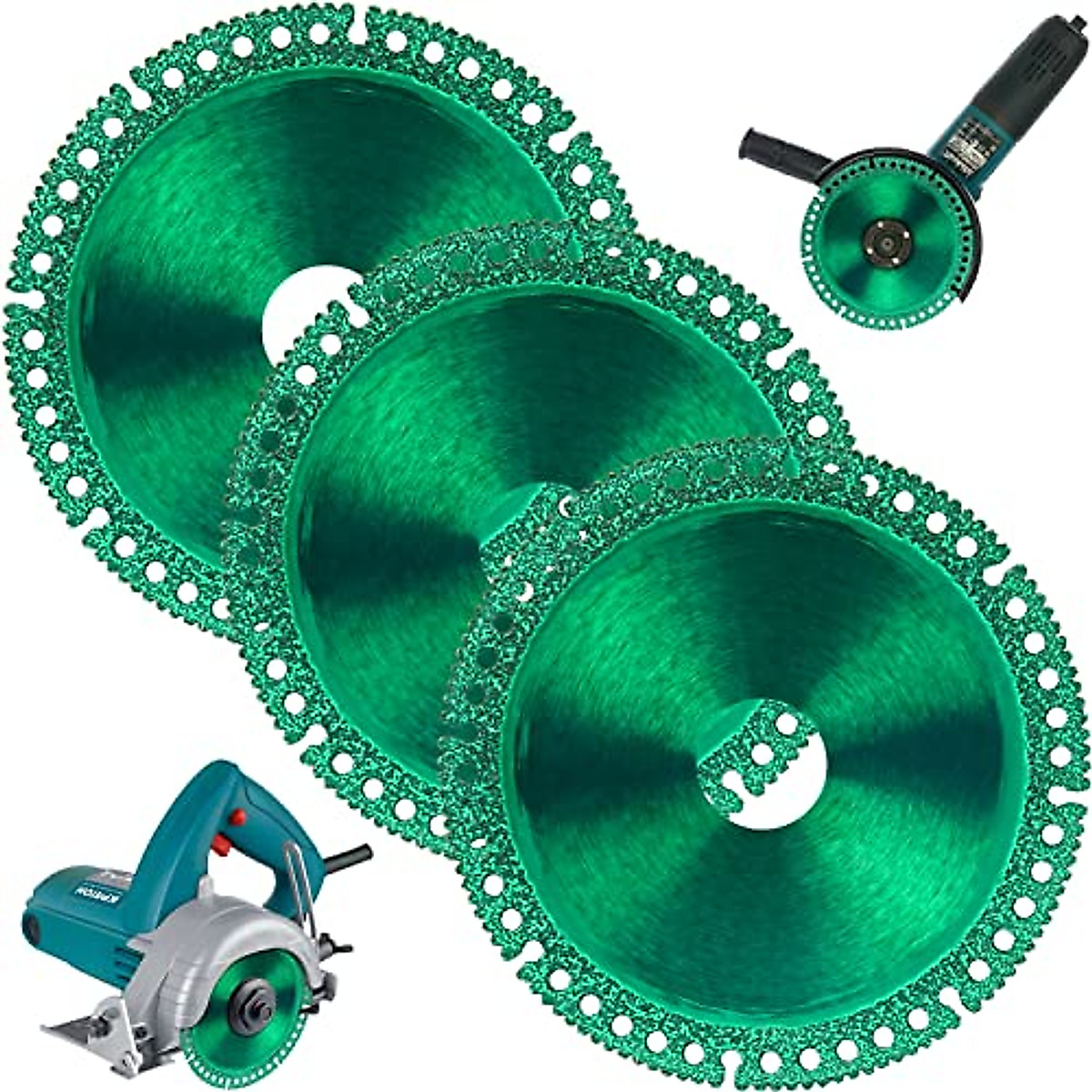 TOTOKA Indestructible Disc for Grinder, Indestructible Disc 2.0 - Cut Everything in Seconds, 4" X 1/25" X 4/5”Diamond Cutting Wheels for Smooth Cutting, Chamfering, Grinding of All Materials (3 PCS)