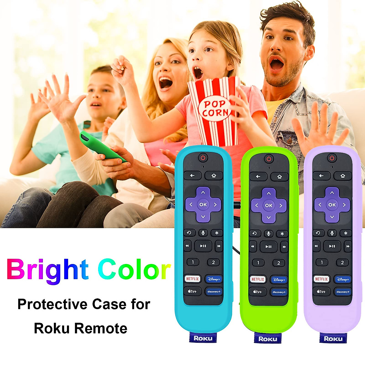 Case for Roku Voice Remote Pro, Cover for Roku Headphone Remote Rechargeable Controller Silicone Battery Cover Sleeve Skin Glow in The Dark Purple