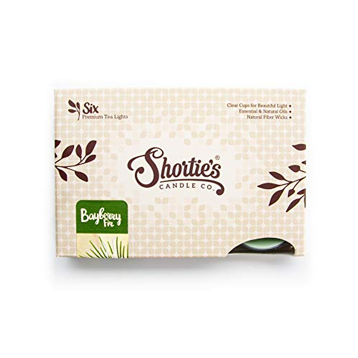 Bayberry Fir Premium Tealight Candles - Highly Scented with Essential Oils - 6 Green Tea Lights - Beautiful Candlelight - Made in The USA - Christmas & Holiday Collection