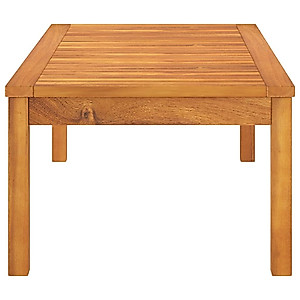 vidaXL Acacia Wood Coffee Table, Solid and Durable, Weather-Proof with Oil Finish, Outdoor Patio or Deck Furniture, Easy Assembly Required, 39.4"x19.7"x13"